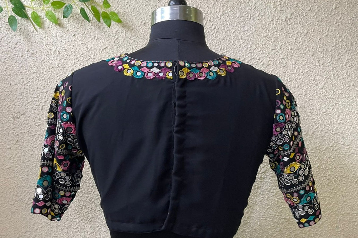 Black Mirror Work Blouse – Malar Vikram